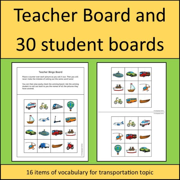 German Fahrzeug Transport Bundle vocab activities puzzles bingo Ich ...