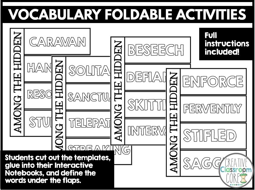 Among the Hidden Novel Study - Comprehension Questions - Activities ...