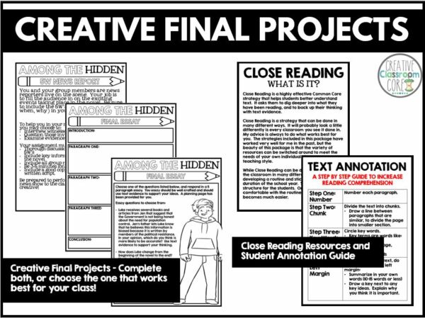 Among the Hidden Novel Study - Comprehension Questions - Activities ...