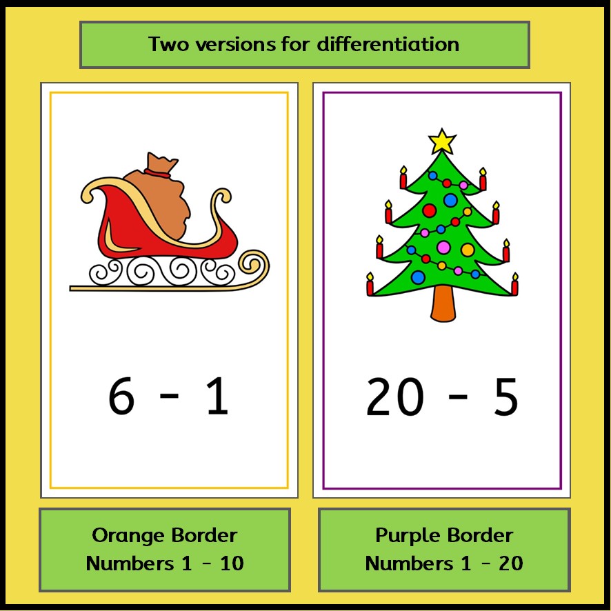 Christmas Subtraction Scavenger Hunt - Subtract Around the Room - Scoot ...