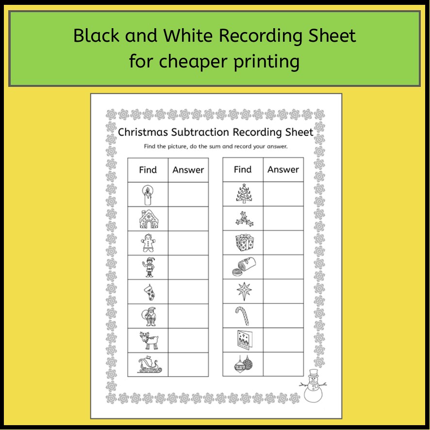 Christmas Subtraction Scavenger Hunt - Subtract Around the Room - Scoot ...