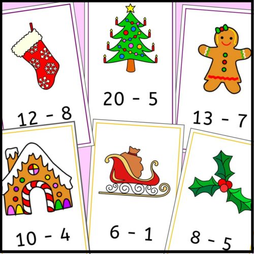 Christmas Subtraction Scavenger Hunt - Subtract Around the Room - Scoot ...