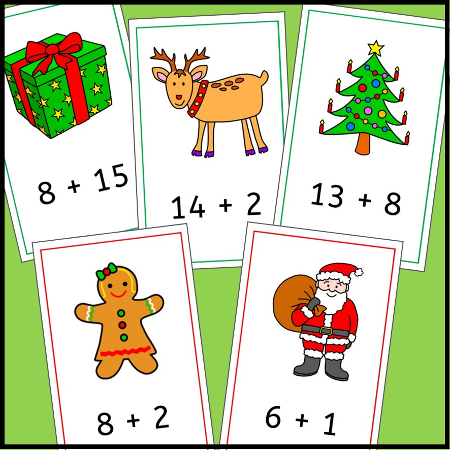 Christmas Addition Scavenger Hunt - Add Around the Room - Scoot | Made ...