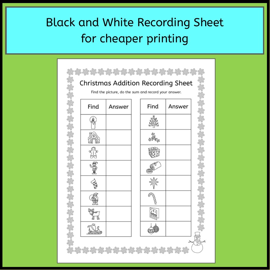 Xmas Addition Subtraction Bundle Scavenger Hunt, Write Around the Room ...