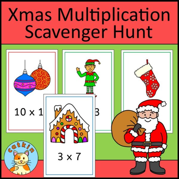 Christmas Multiplication Scavenger Hunt - Multiply Around the Room ...