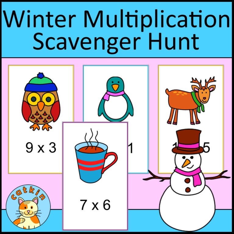 Winter Multiplication Scavenger Hunt - Multiply Around the Room - Scoot ...