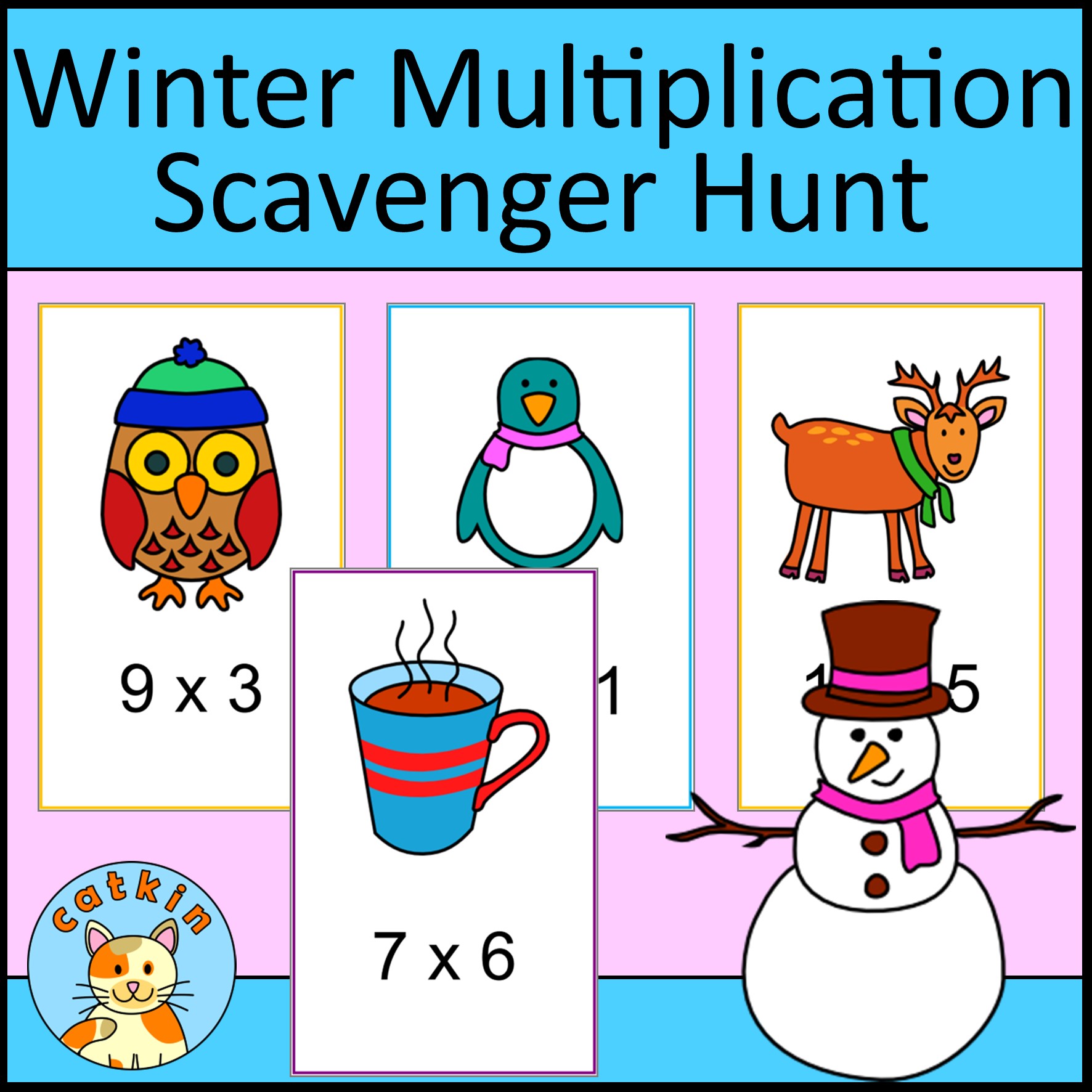 Winter Multiplication Scavenger Hunt - Multiply Around the Room - Scoot ...
