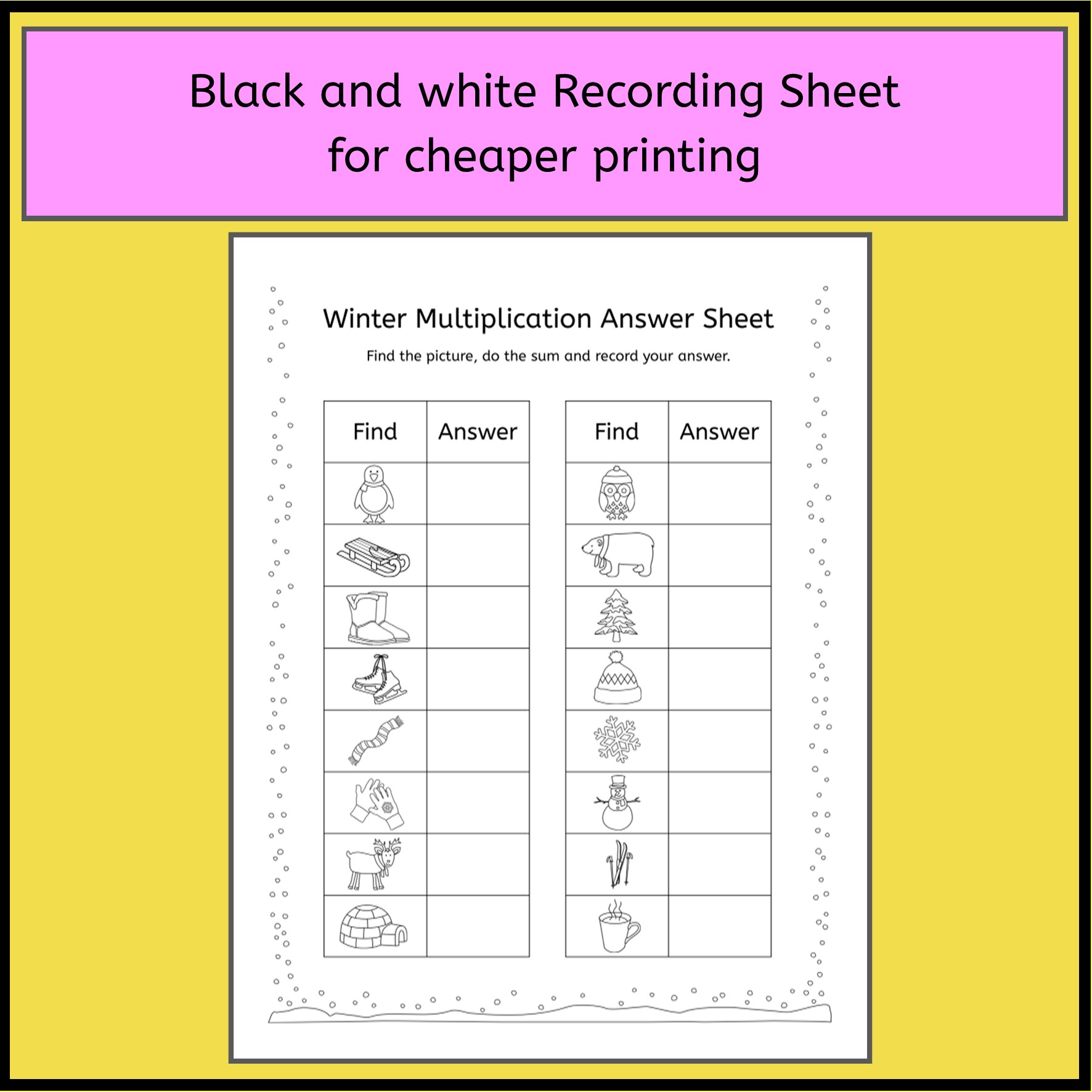 Winter Multiplication Scavenger Hunt - Multiply Around the Room - Scoot ...