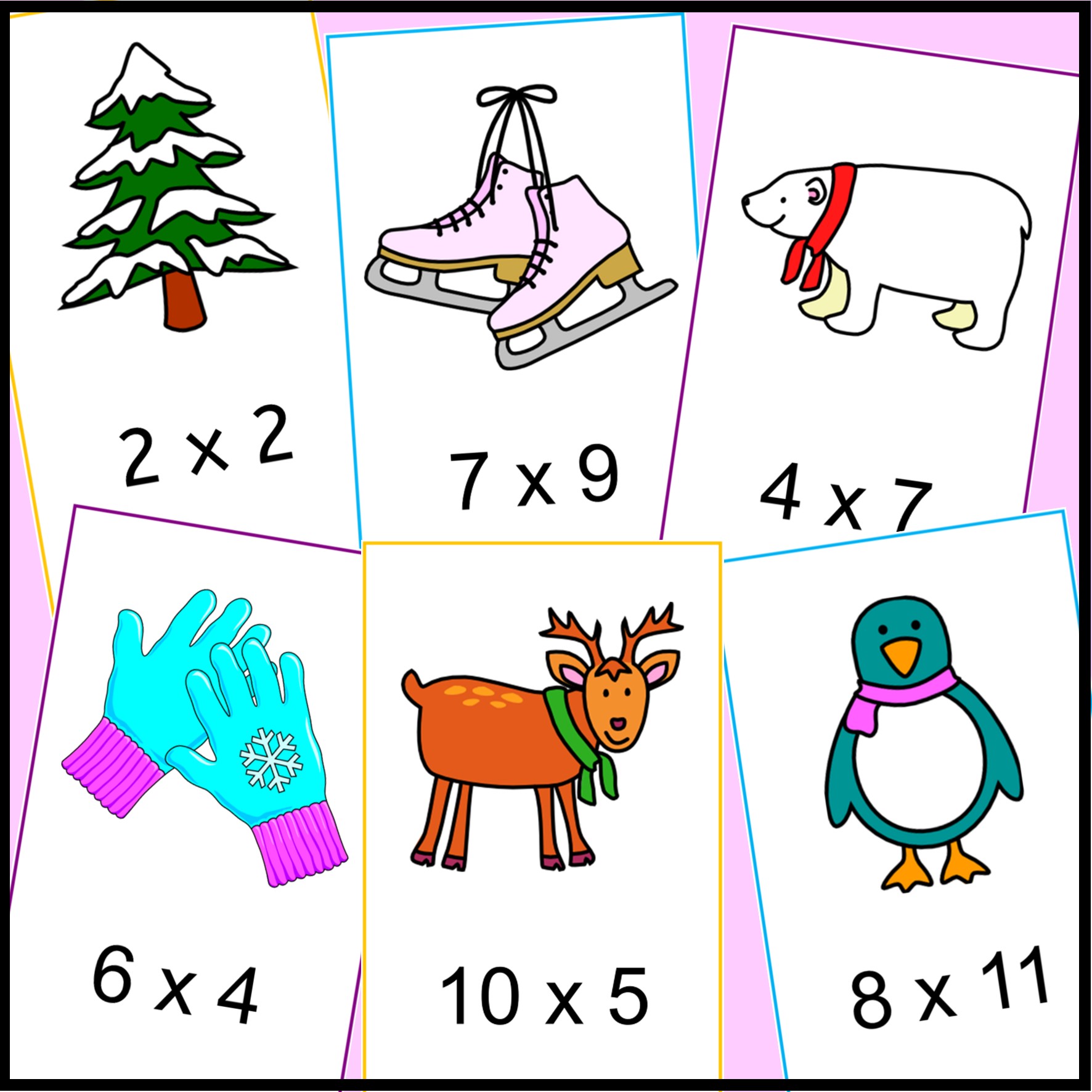 Winter Multiplication Scavenger Hunt Multiply Around The Room Scoot Made By Teachers