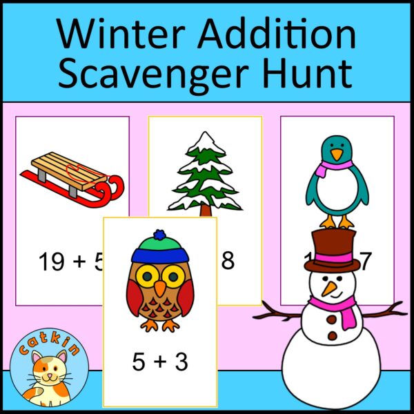 Winter Addition Scavenger Hunt - Add Around the Room - Scoot | Made By ...