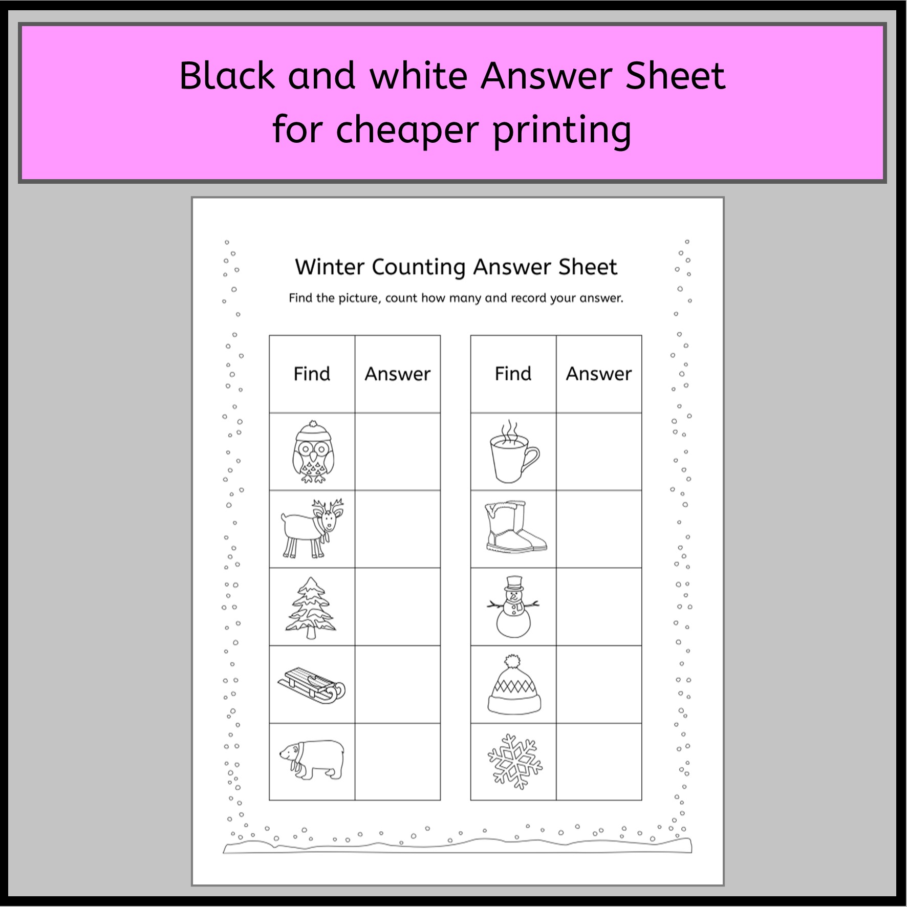 Winter Counting Activities - count around the room - scoot | Made By ...