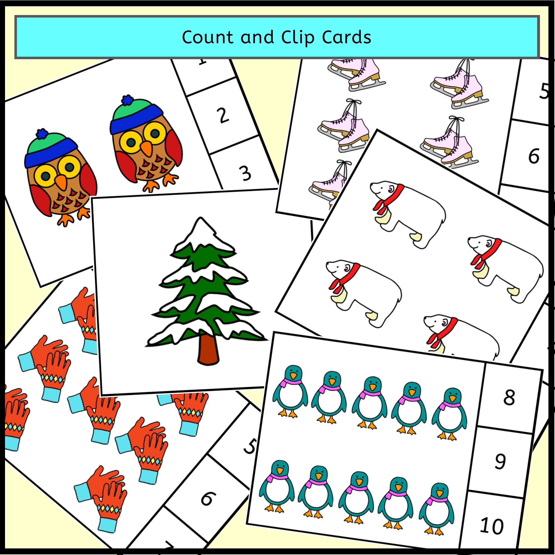 Winter Counting Activities - count around the room - scoot | Made By ...