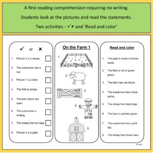 Picture Reading Comprehension for beginners and SEN - Farm theme | Made ...
