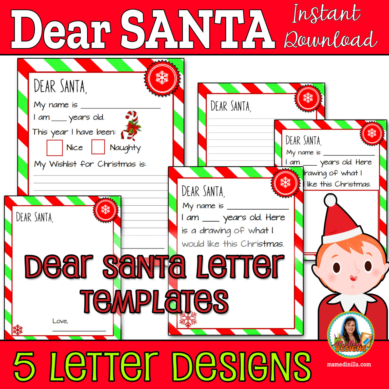 Dear Santa Letter Template, Christmas Wishlist Letter | Made By Teachers