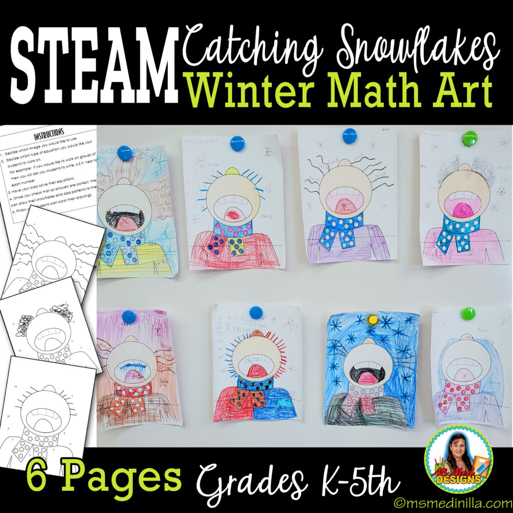 Catching Snowflake Winter Math Art STEAM Activity | Made By Teachers