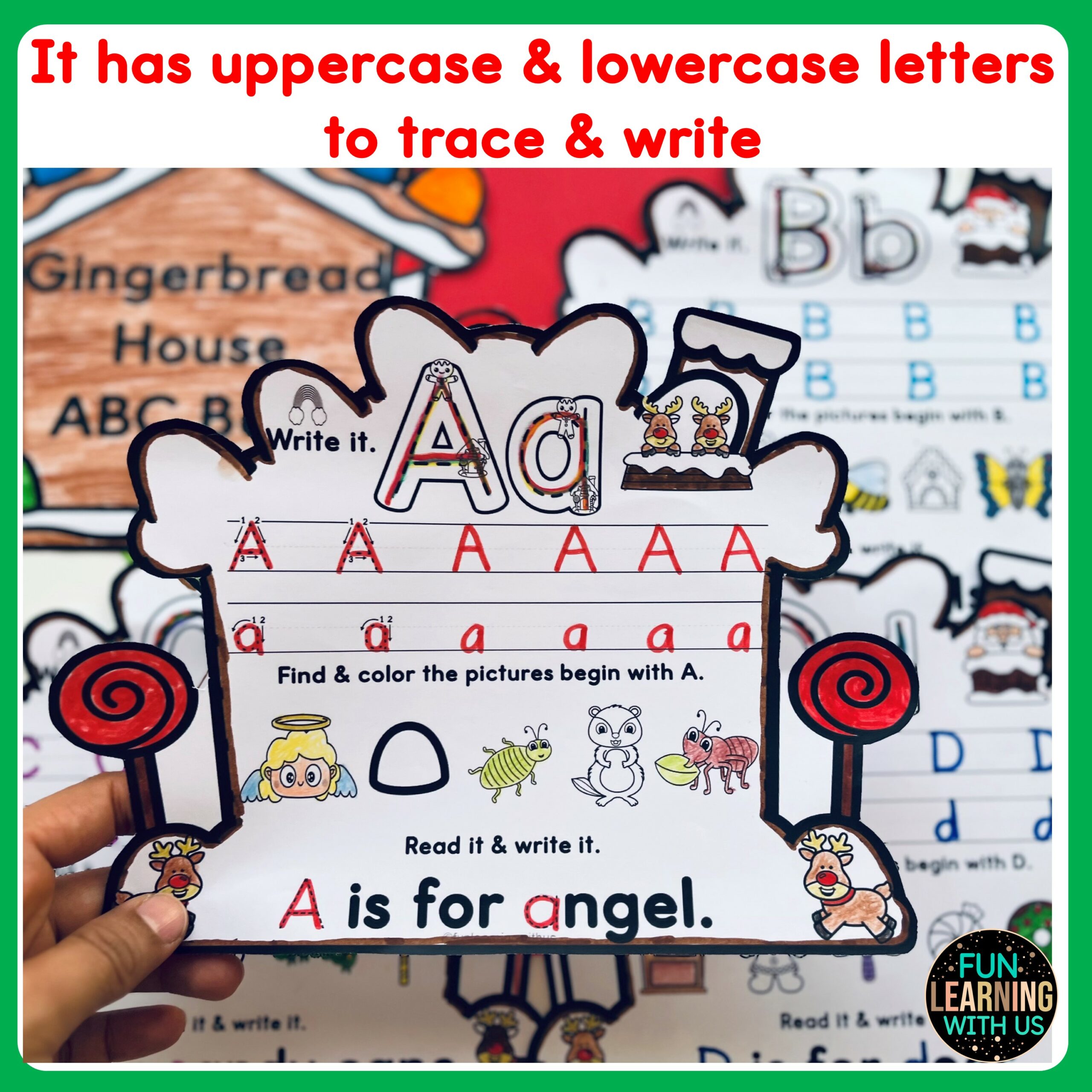 Gingerbread House ABC Practice Book | Christmas Alphabet Tracing ...