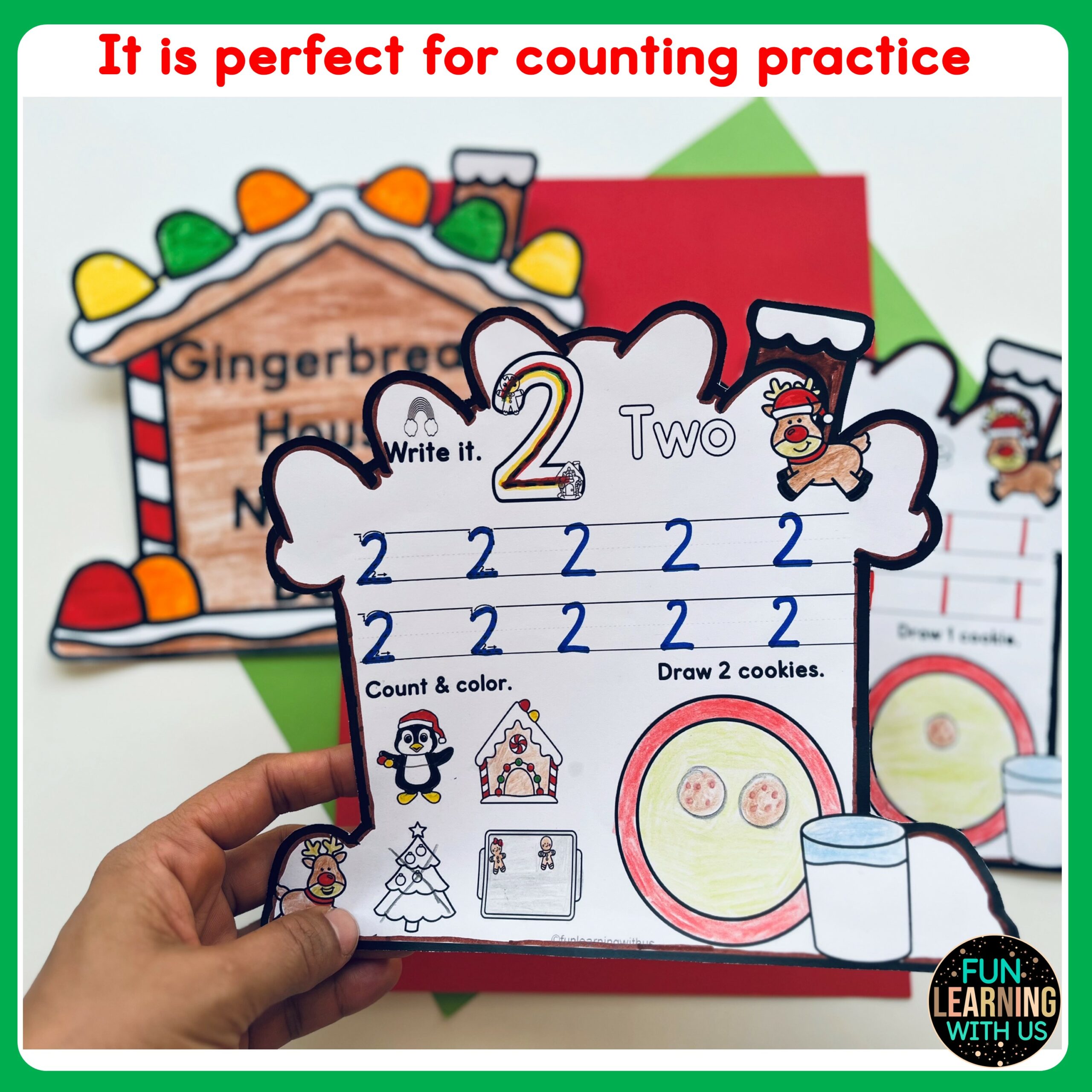 Gingerbread House Number Practice Book | Christmas Number Tracing ...