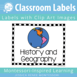 Montessori Classroom Area Labels with Clip Art for Free | Made By Teachers