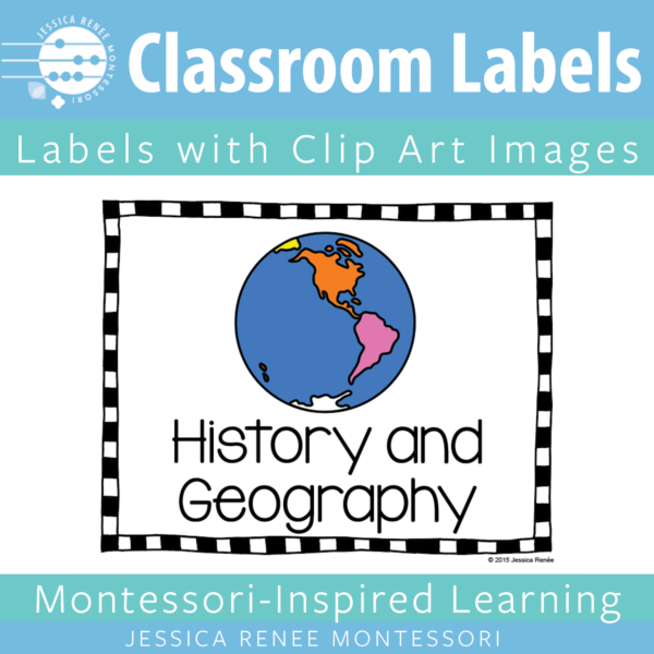 Montessori Classroom Area Labels with Clip Art for Free | Made By Teachers