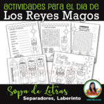 Dia de Los Tres Reyes, Spanish Activity Set of 5 Pages, Printable Kids ...