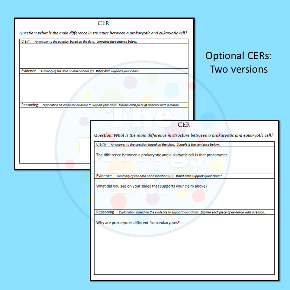 Cells Microscope Lab Prokaryote Eukaryote Comparison | Made By Teachers