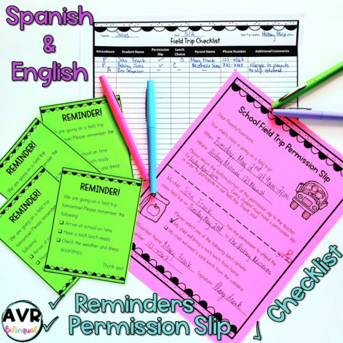 Bilingual Field Trip Forms Packet | Editable | Spanish | English | Made ...