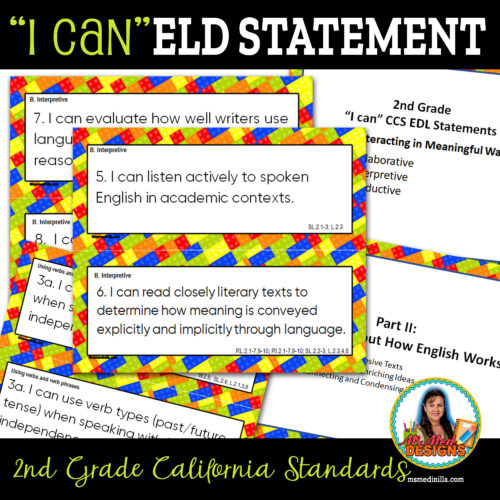 EDL I CAN Statements First Grade California Standards Building Blocks ...