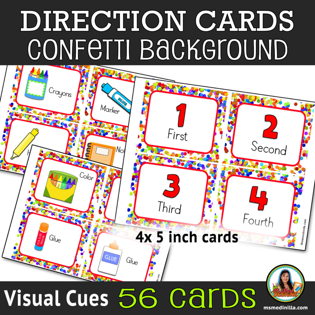 Classroom Management picture direction cards, Rainbow Decor | Made By ...