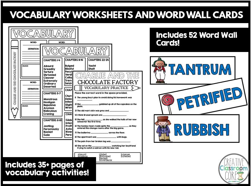 Charlie and the Chocolate Factory Novel Study - Chapter Questions ...
