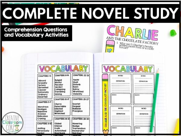 Charlie and the Chocolate Factory Novel Study - Chapter Questions ...