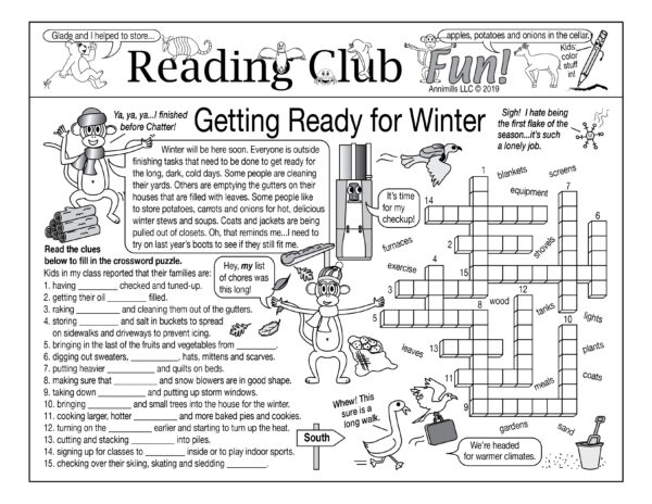 Getting Ready for Winter Printable Puzzles – What People and Animals Do ...