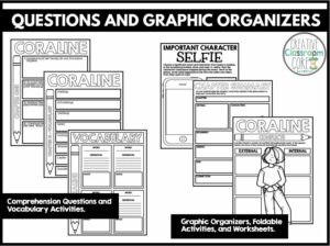 Coraline Novel Study Projects - Coraline by Neil Gaiman Activities ...