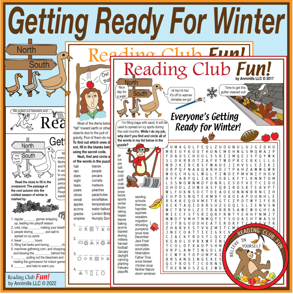 Getting Ready In the Fall For Winter - Printable Puzzle Packet ...