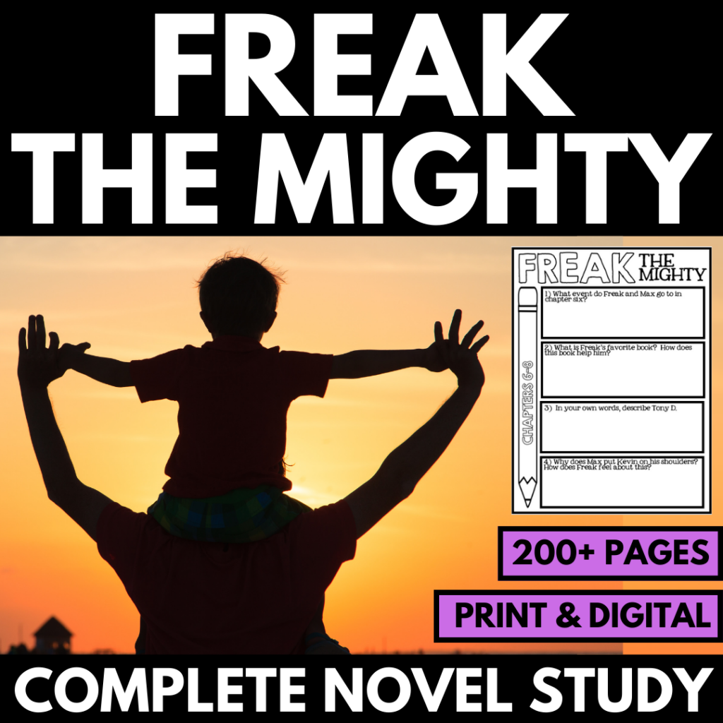 Freak the Mighty Novel Study Unit Projects & Activities - Lesson Plans ...