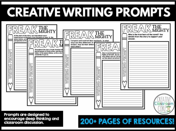 Freak the Mighty Novel Study Unit Projects & Activities - Lesson Plans ...