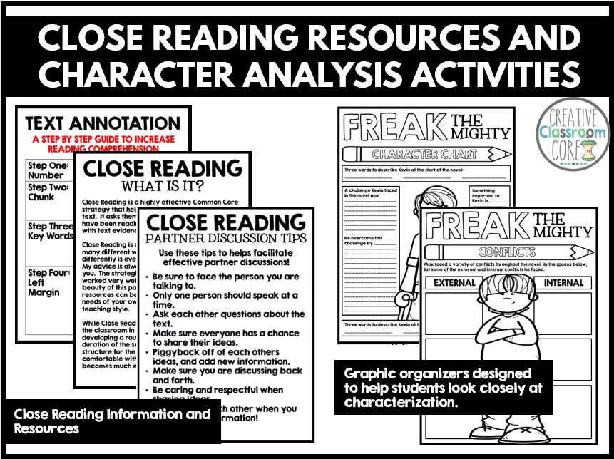 Freak the Mighty Novel Study Unit Projects & Activities - Lesson Plans ...
