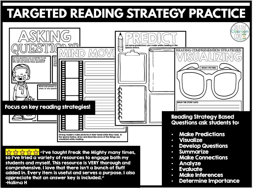 Freak the Mighty Novel Study Unit Projects & Activities - Lesson Plans ...