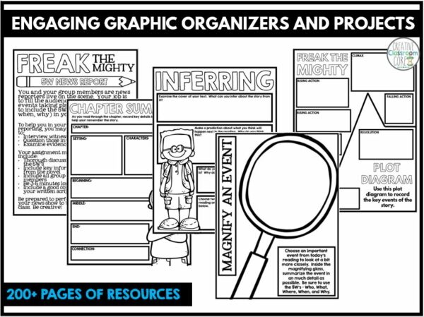 Freak the Mighty Novel Study Unit Projects & Activities - Lesson Plans ...