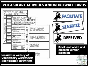 Freak the Mighty Novel Study Unit Projects & Activities - Lesson Plans ...