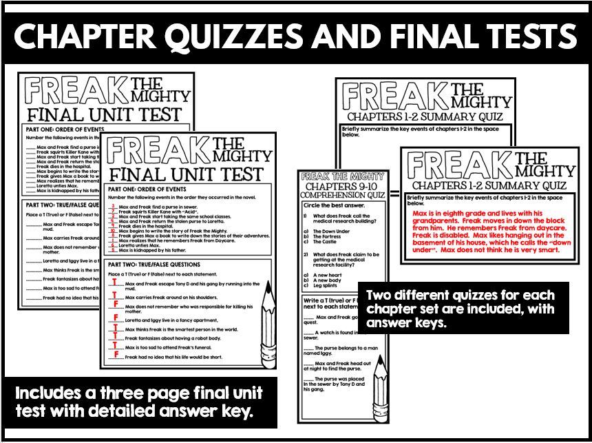 Freak the Mighty Novel Study Unit Projects & Activities - Lesson Plans ...