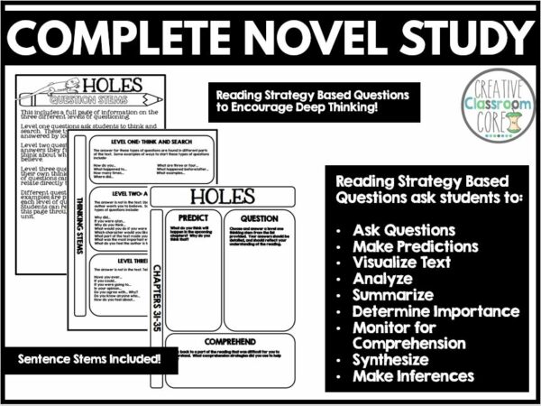 Holes Novel Study Unit - Holes Comprehension Questions - Chapter ...