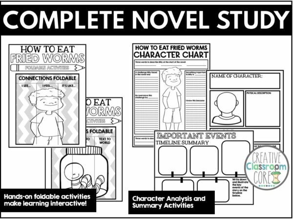 How to Eat Fried Worms Novel Study Unit - Questions, Activities, and ...