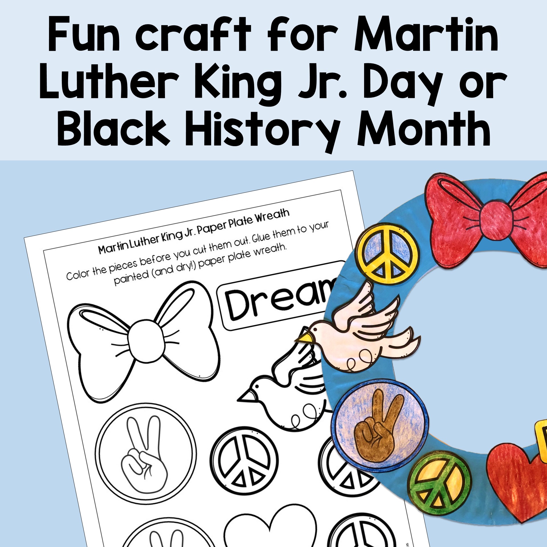 Martin Luther King Jr. Paper Plate Wreath Craft Activity | Made By Teachers