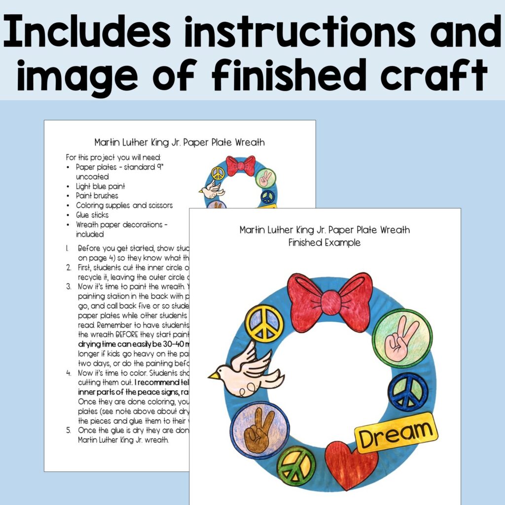Martin Luther King Jr. Paper Plate Wreath Craft Activity | Made By Teachers