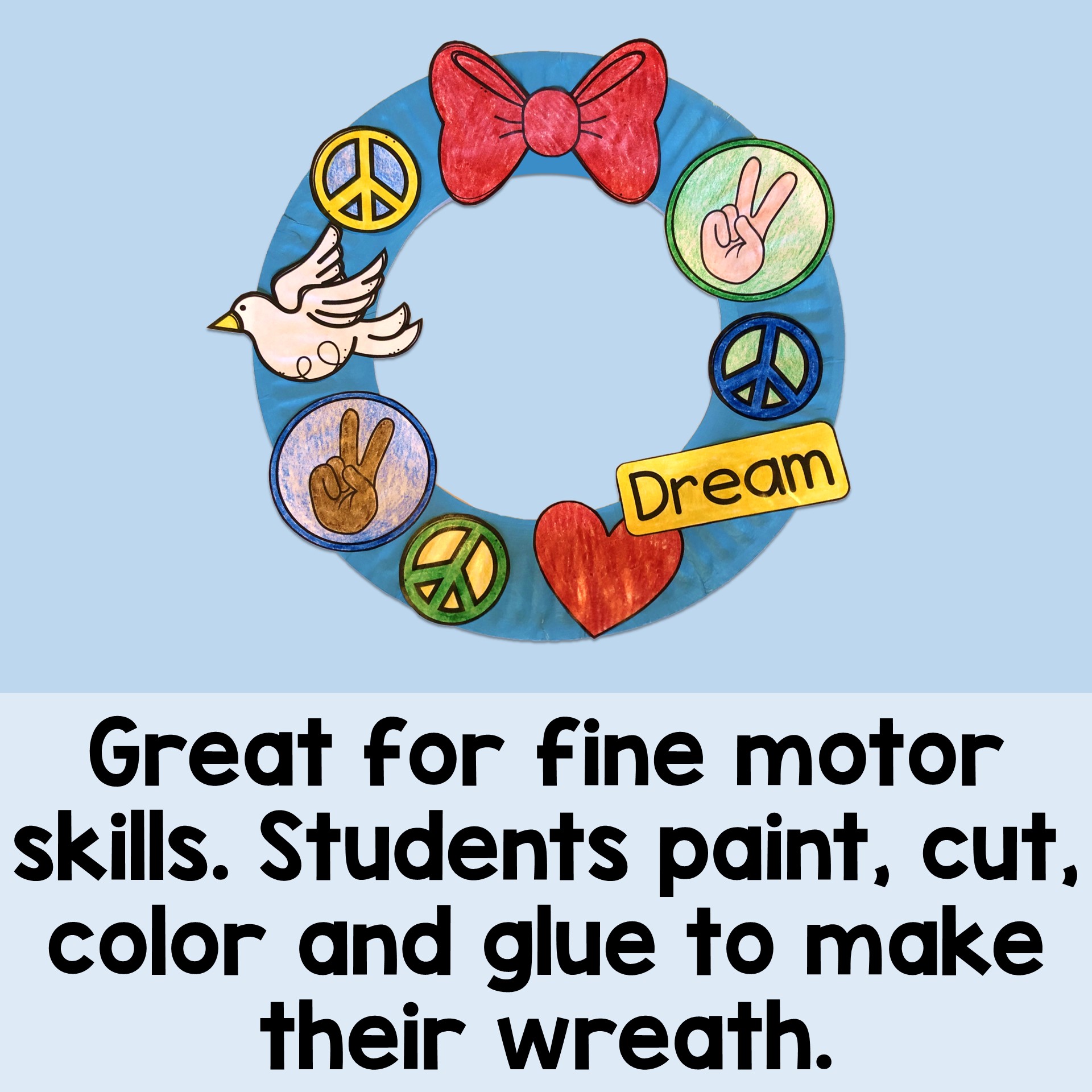 Martin Luther King Jr. Paper Plate Wreath Craft Activity | Made By Teachers