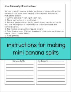 ELL Activities Mini Banana Splits | Made By Teachers
