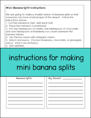 ELL Activities Mini Banana Splits | Made By Teachers