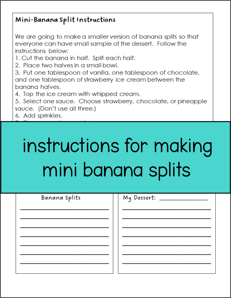 ELL Activities Mini Banana Splits - Made By Teachers