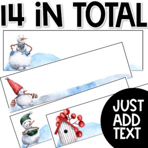 Name Tags Snowman Winter Themed | Made By Teachers