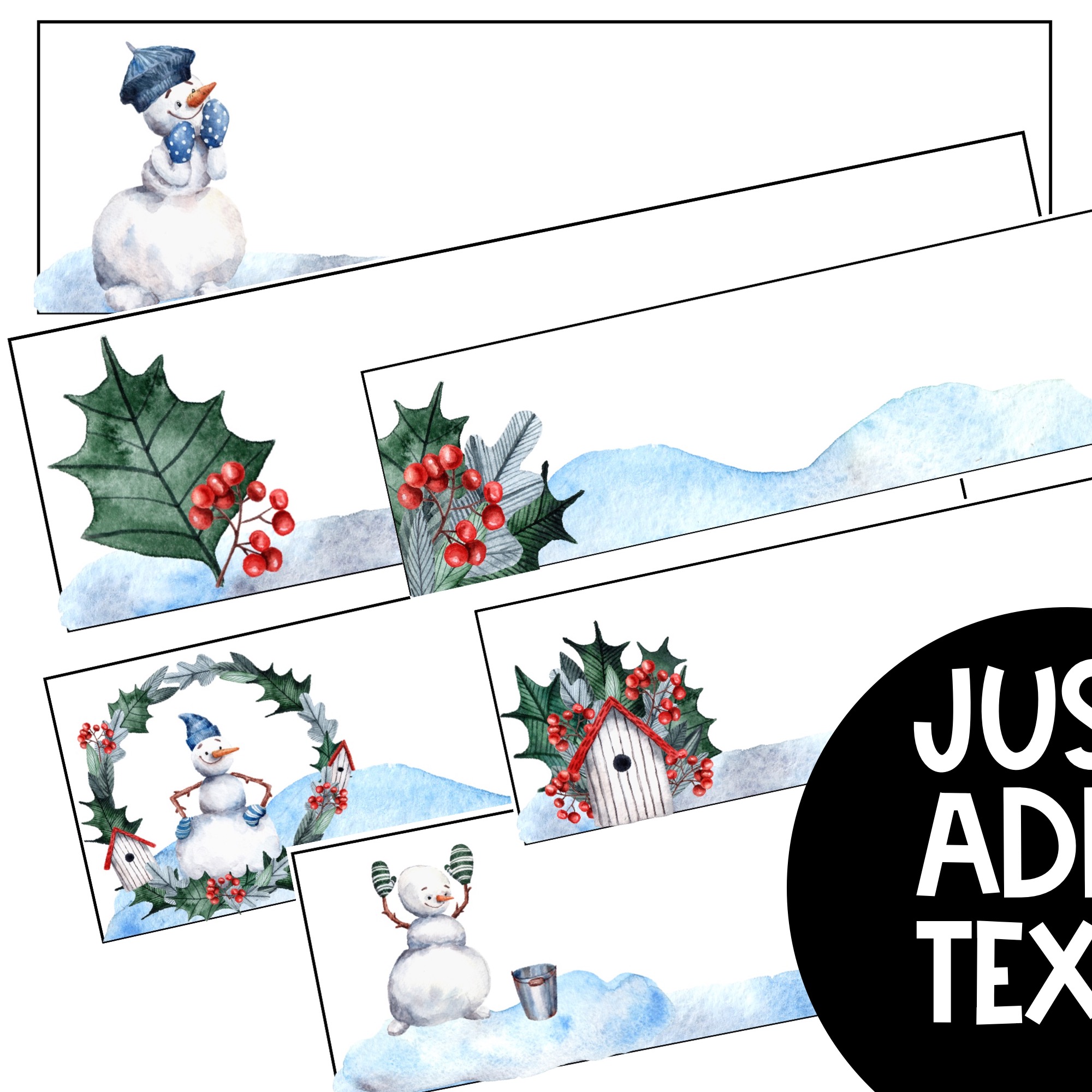 Name Tags Snowman Winter Themed | Made By Teachers